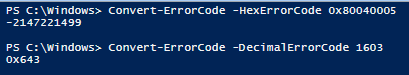 Translating Error Codes for Windows and Configuration Manager