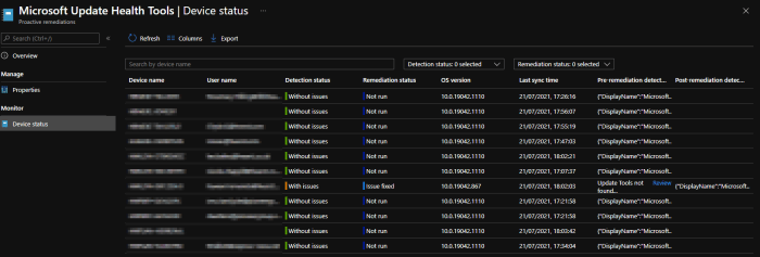 Use Proactive remediations to report on or install the Microsoft Update ...